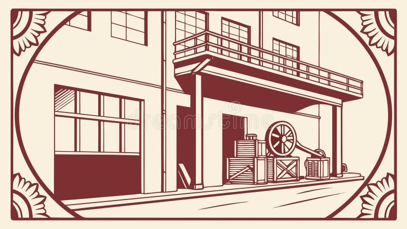 Old Warehouse Building with Loading Dock, Industrial Architecture ...