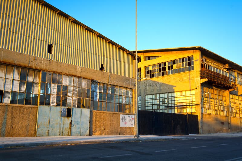 Old Abandoned Storage Warehouse Stock Photo - Image of storage, door ...