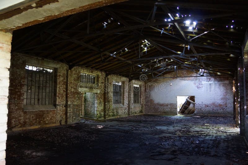 Old Warehouse from the Inside Stock Photo - Image of glow, barrack ...