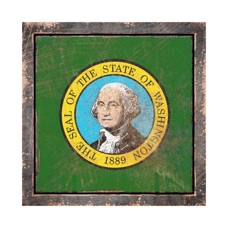 Old Washington flag stock illustration. Illustration of metallic ...