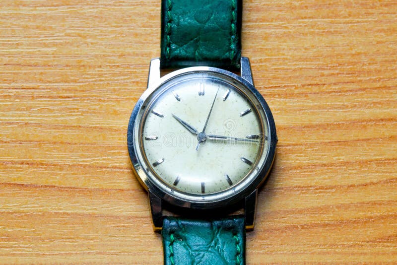 Old watch stock image. Image of leather, antique, clock - 14032863