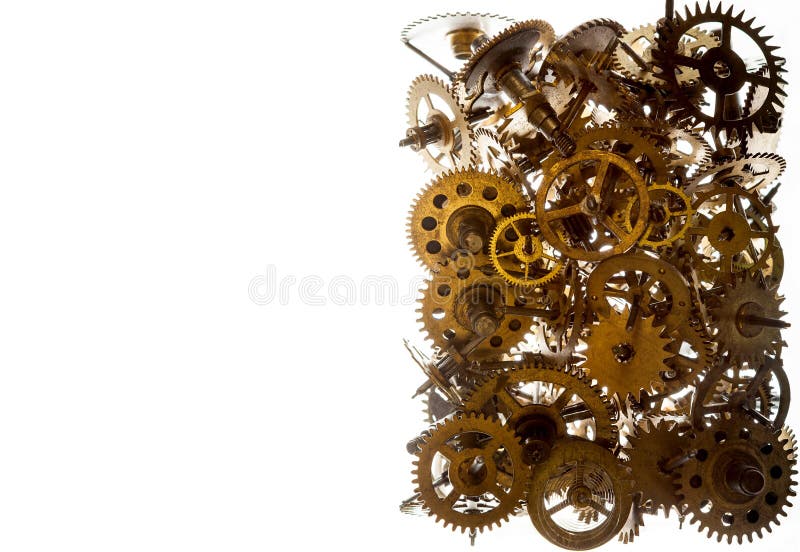 Old Watch Gears Background BW Stock Photo - Image of engineering, brass ...