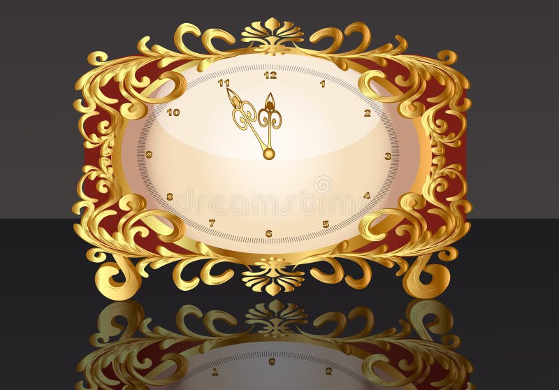 Old Watch with Gold(en) Pattern Stock Illustration - Illustration of ...