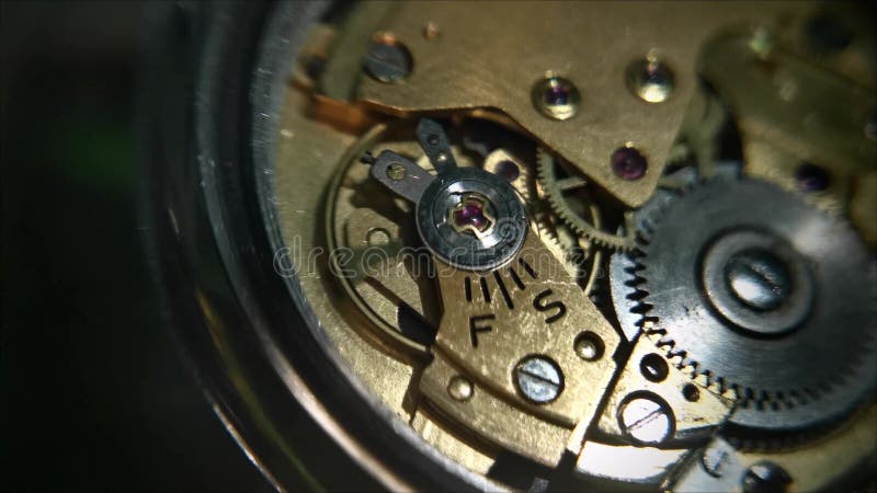 Old watch mechanism stock footage. Video of machine - 373108876