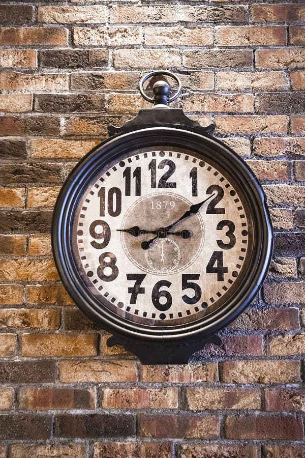 Old watch on the wall stock photo. Image of seconds, nine - 57531708