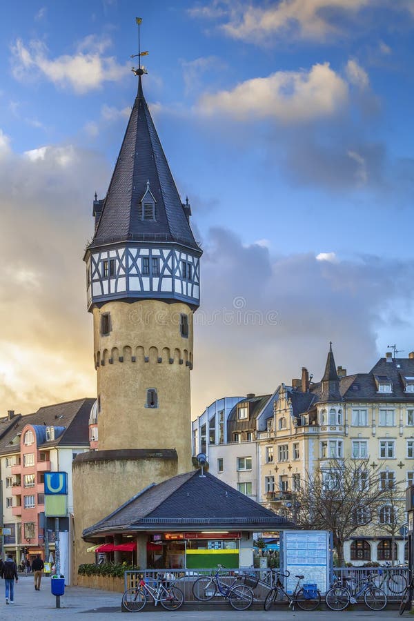 Old Watchtower in Frankfurt am Main, Germany Editorial Stock Image ...