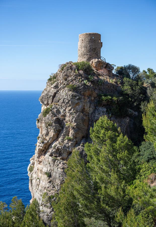 Old Watchtower on the Island of Mallorca Stock Photo - Image of ...
