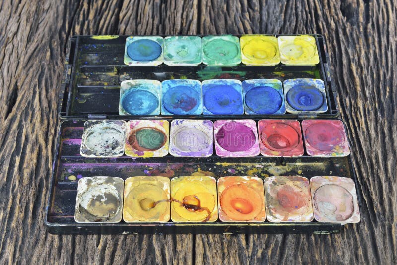 Old water color paint box stock photo. Image of color - 47231648