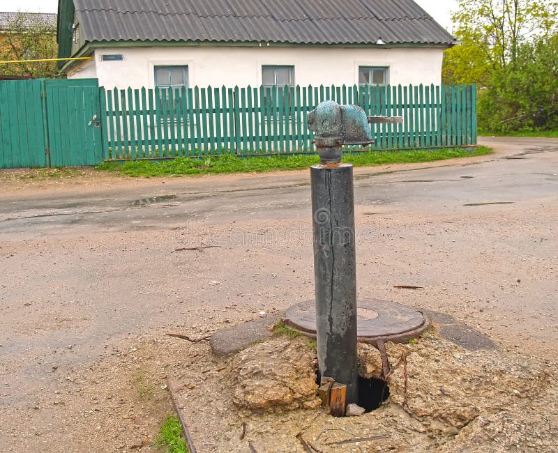 Old water column in Pskov stock image. Image of supply - 168461807
