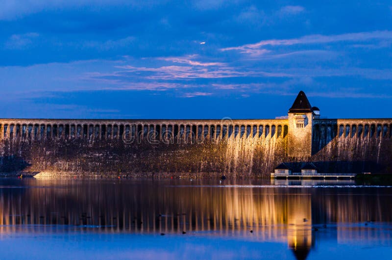 Old Water Dam. Mohnesee Dam Stock Image - Image of night, europe: 228001057