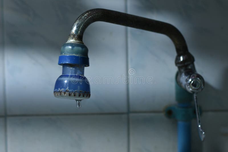 Old Water Faucet and Water Droplets. Concept: Sad, Quiet Stock Photo ...