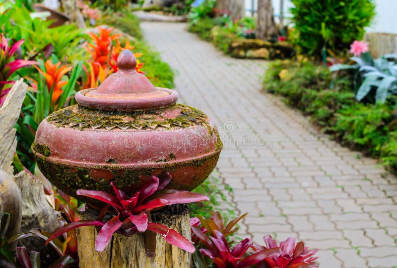 Old water jar stock image. Image of garden, soil, design - 42459299