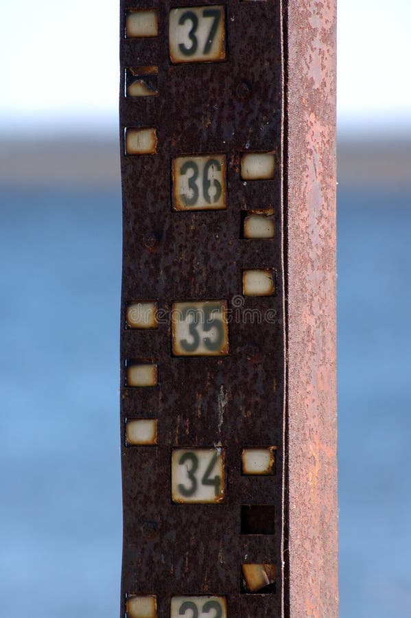 Old water level meter stock photo. Image of digit, control - 4171656