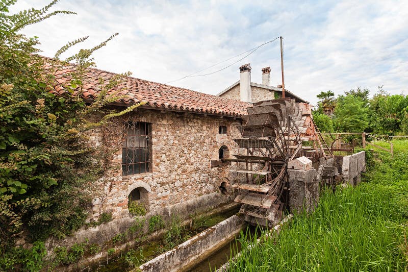 Old water mill. stock image. Image of mill, vintage, water - 99448811