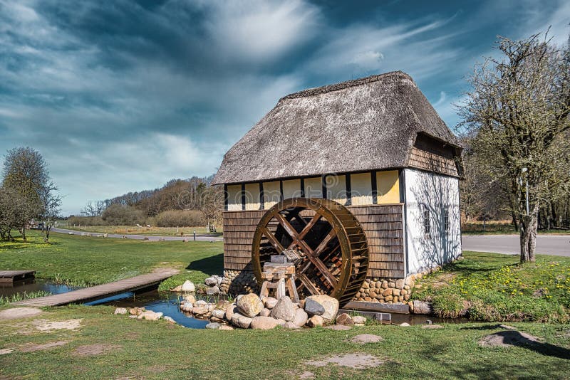 Old Water Mill at the Power Staition Lake Dam in Holstebro in Denmark ...