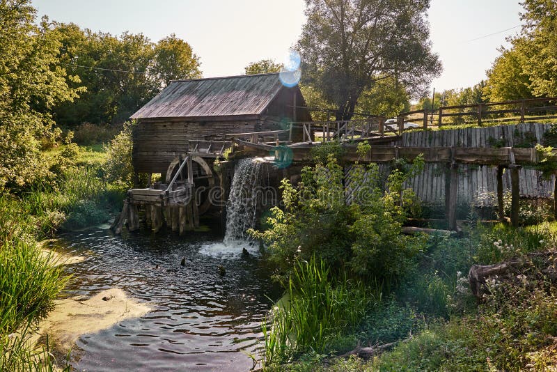 Old Water Mill in the Thickets of Green Trees Stock Photo - Image of ...