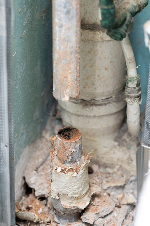 Old Water Pipe Clogged with Rust Stock Image - Image of material ...