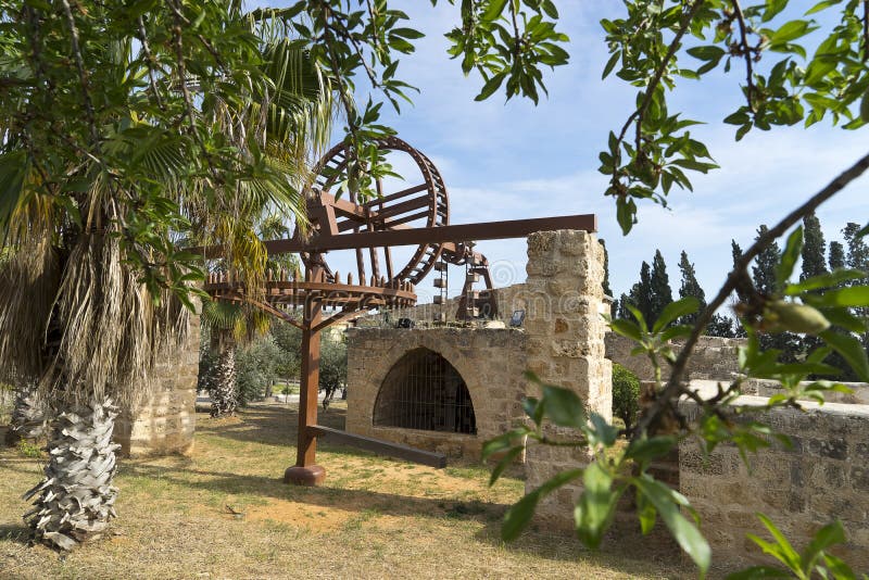 Old water pump Binyamina stock photo. Image of stones - 69258738