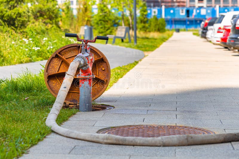 Old Water Pump for Water Intake in the City Stock Image - Image of ...