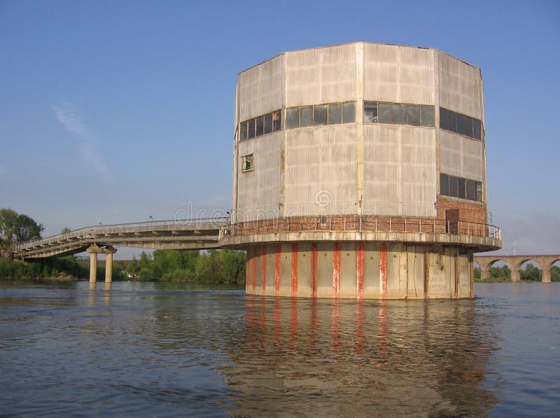 An Old Water Station on the River an Engineering Technical Structure ...