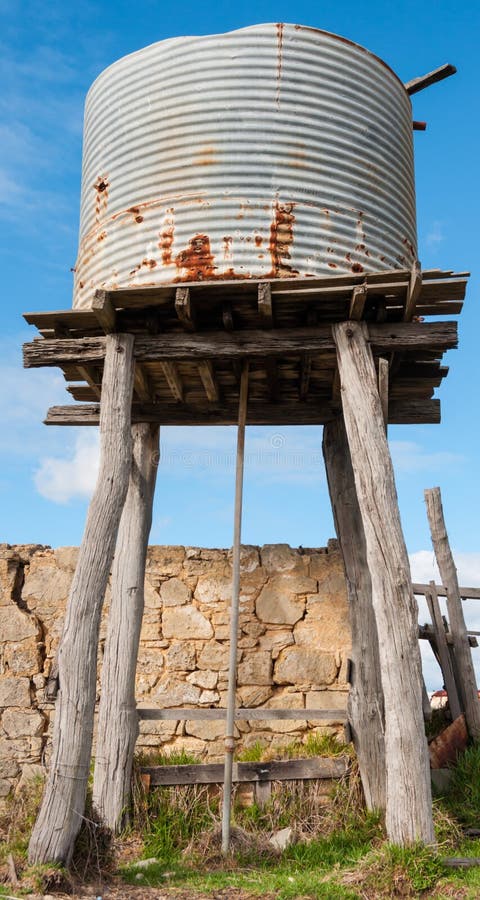 Old water tank stock photo. Image of rusty, round, history - 30593588