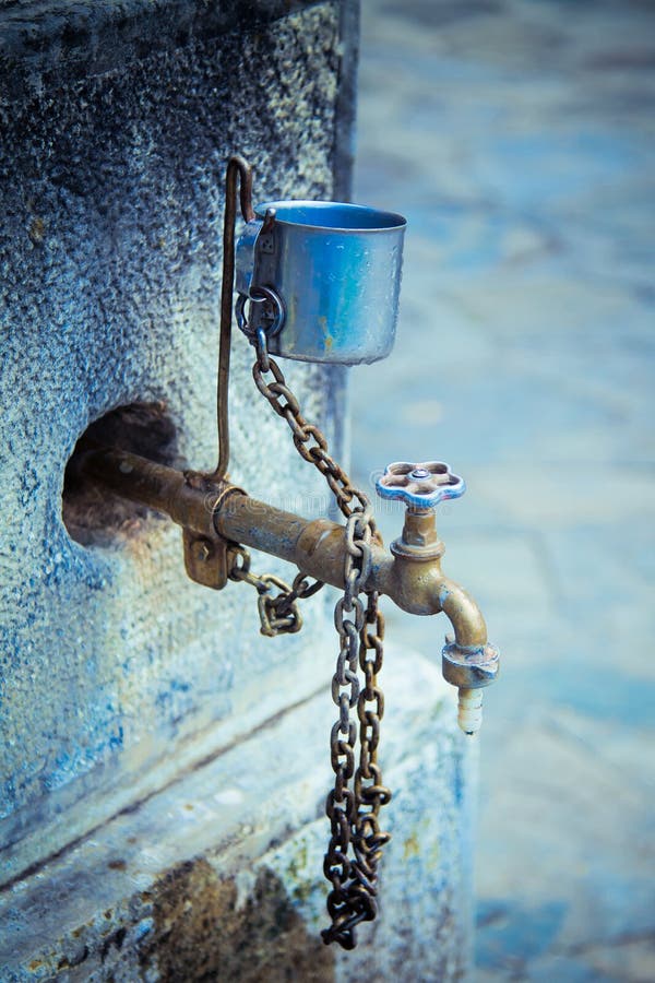 Old water tap stock photo. Image of drinking, wall, drinkable - 17634656
