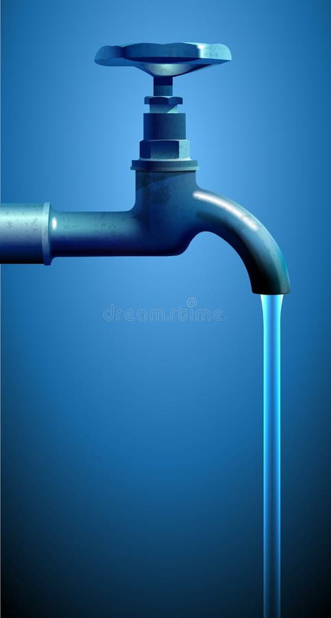 Old water tap stock vector. Illustration of flowing, water - 50617848