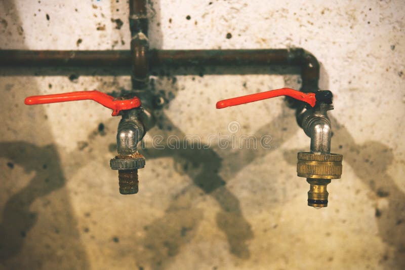 Old Water Tap. Water Flows from the Pipe Stock Image - Image of purity ...