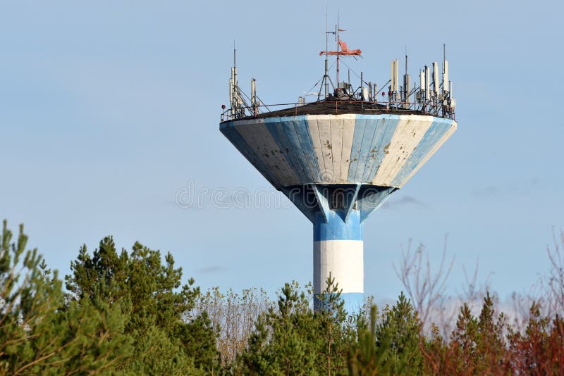 Old water tower stock image. Image of clouds, blue, evening - 162812277