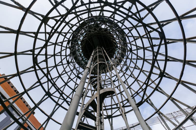 Old Water Tower of Hyperboloid Construction Bottom View Stock Photo ...