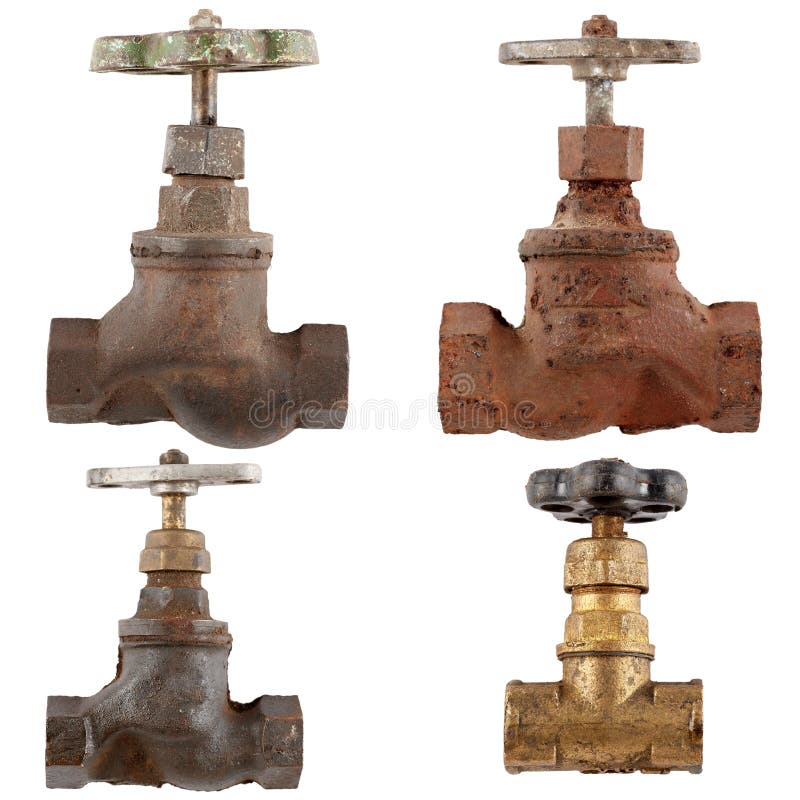 Old Water Valve Isolated on White Stock Photo - Image of industrial ...