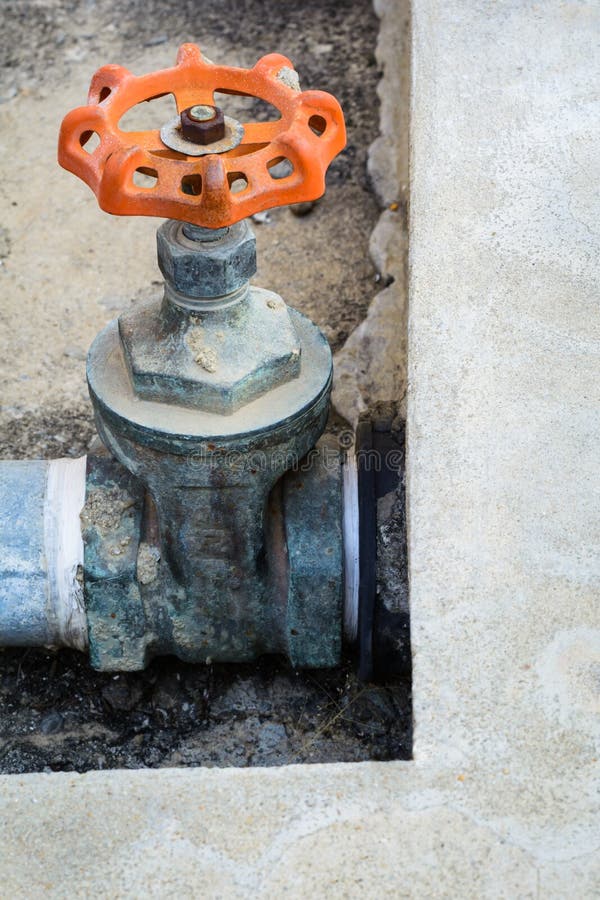 Old Water Valve and Steel Pipe Stock Image - Image of industrial, valve ...