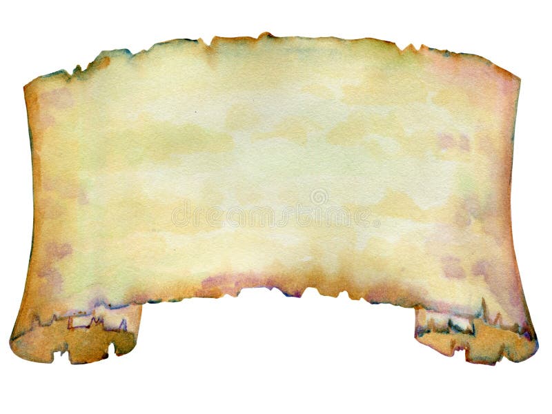 An Old Watercolor Sheet of Paper, Twisted at the Edges, Old Paper, a ...