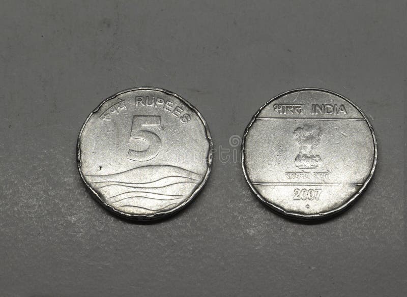 Old Wave Five Rupees Coin, Indian Currency, Money, Silver Five Rupees ...