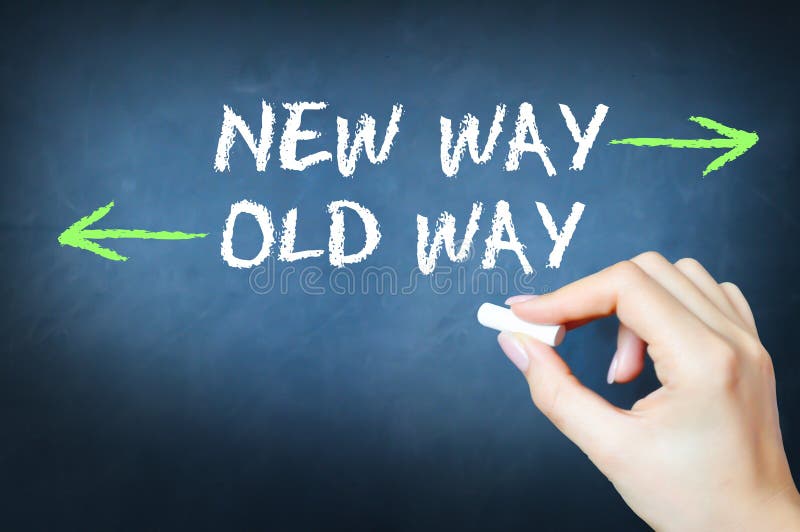 Old way new way concept stock image. Image of unconventional - 80495177