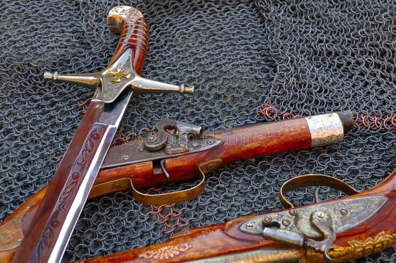 Old weapons stock image. Image of chain, ornament, knife - 22379763