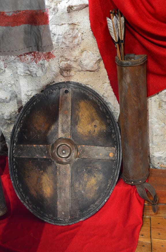 Weapons, Shield and Bow and Arrow Editorial Photo - Image of museum ...