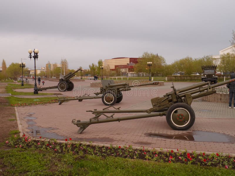 Old weapons on the square editorial stock image. Image of weapons ...