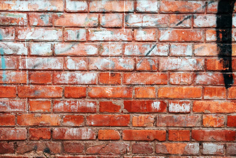 Old Weather Worn Wall Made of Bricks Stock Image - Image of brickwork ...