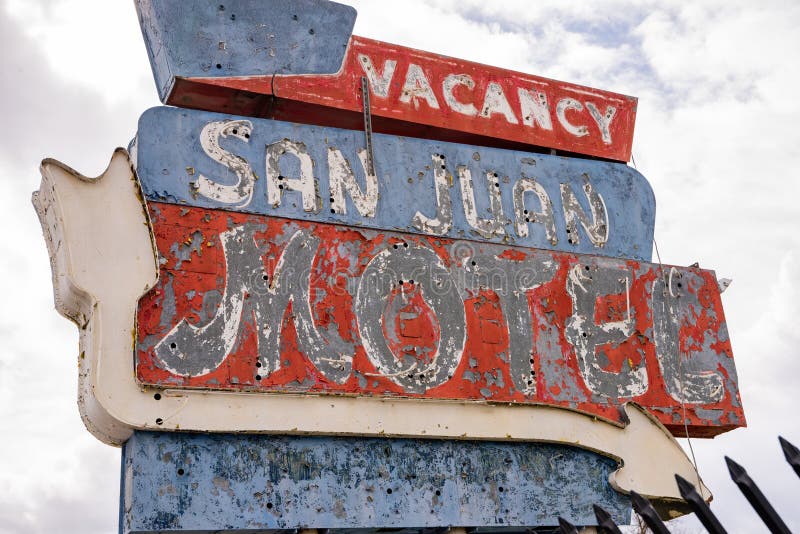 Old and Weathered Abandoned Motel Sign Stock Photo - Image of ...
