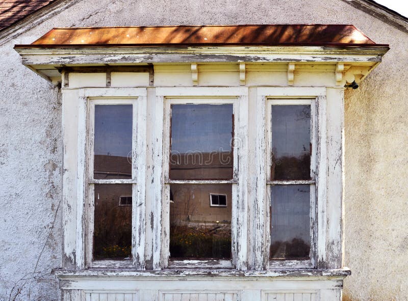 Old weathered bay window stock photo. Image of reflection - 14245538