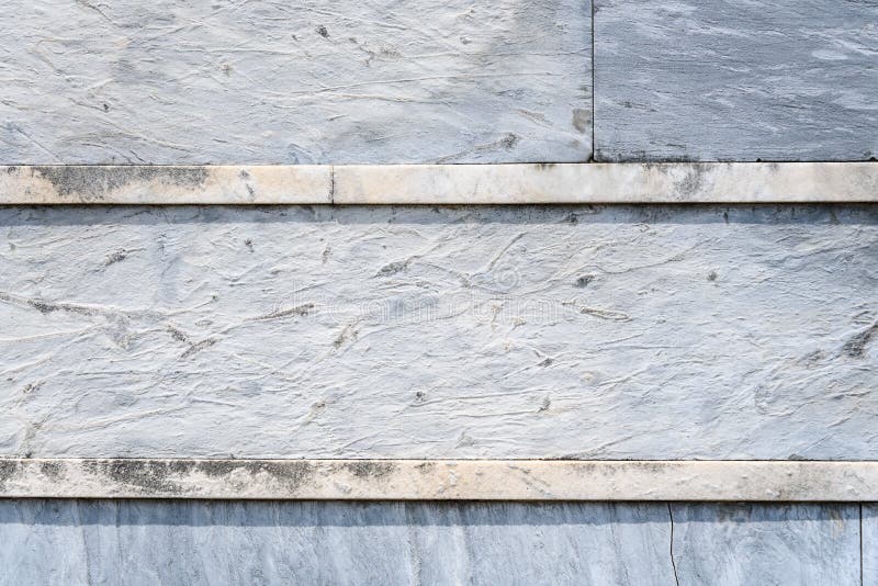 Old Weathered Blue Gray Stone Wall with Lichen with Horizontal Lines ...