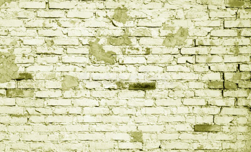 Old Weathered Brick Wall Pattern in Yellow Tone Stock Photo - Image of ...