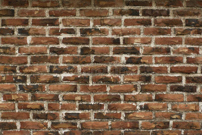 Old and Weathered Brick Wall with Rusty Stains on the Brick. Stock ...