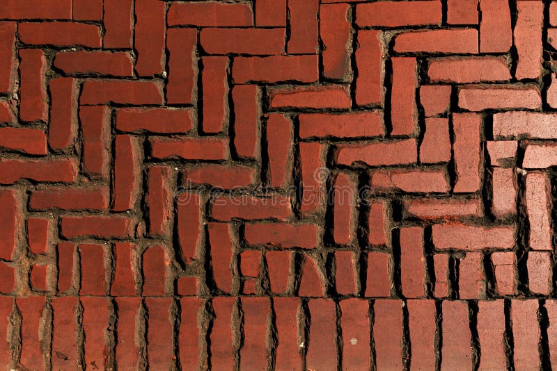 Old Weathered and Broken Chipped Brick Road from Naturally Shiny Brick ...