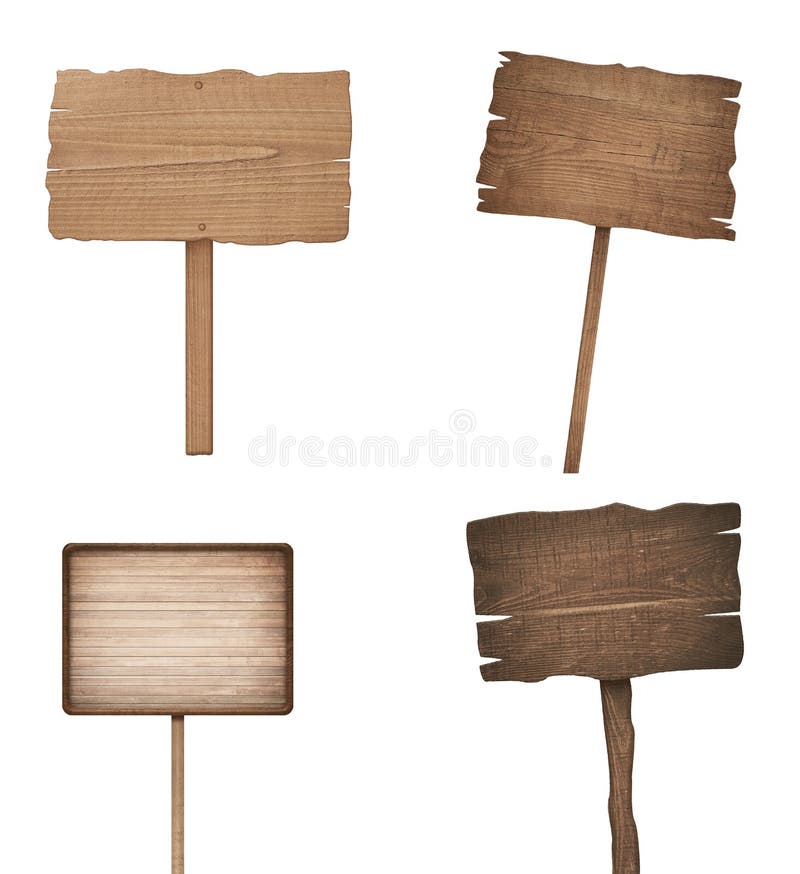 Old Weathered Brown Wooden Signs Stock Image - Image of placard ...