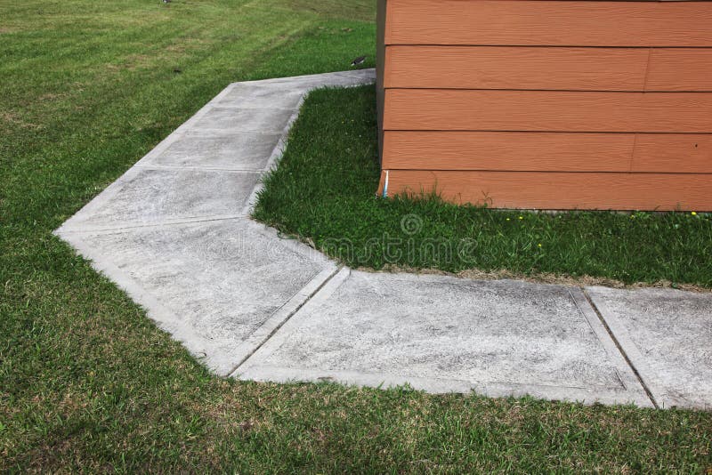 Footpath Next To Grass in Sharp Edges Stock Photo - Image of daytime ...