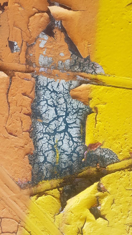 Old Weathered Paint that Separated from Rusty Metal and Peels Off Stock ...