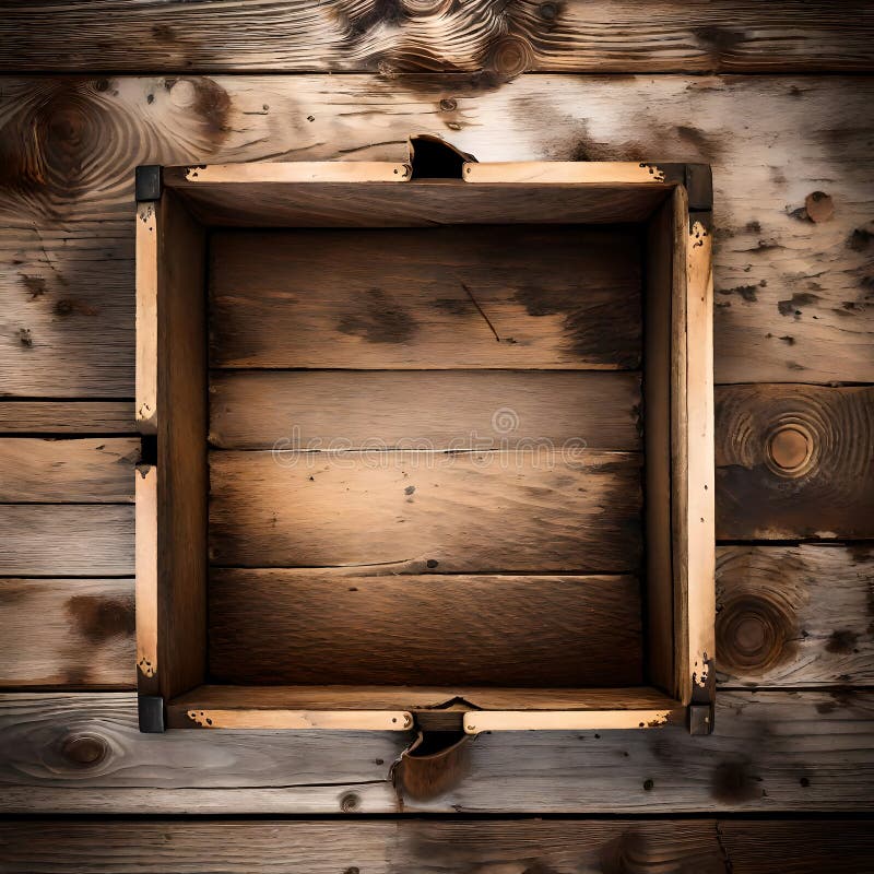 Old and Weathered Empty Box Background - Ai Generated Image Stock ...