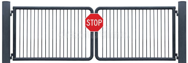 Old Weathered Gate Stop Sign Black Isolated Stock Image - Image of gate ...
